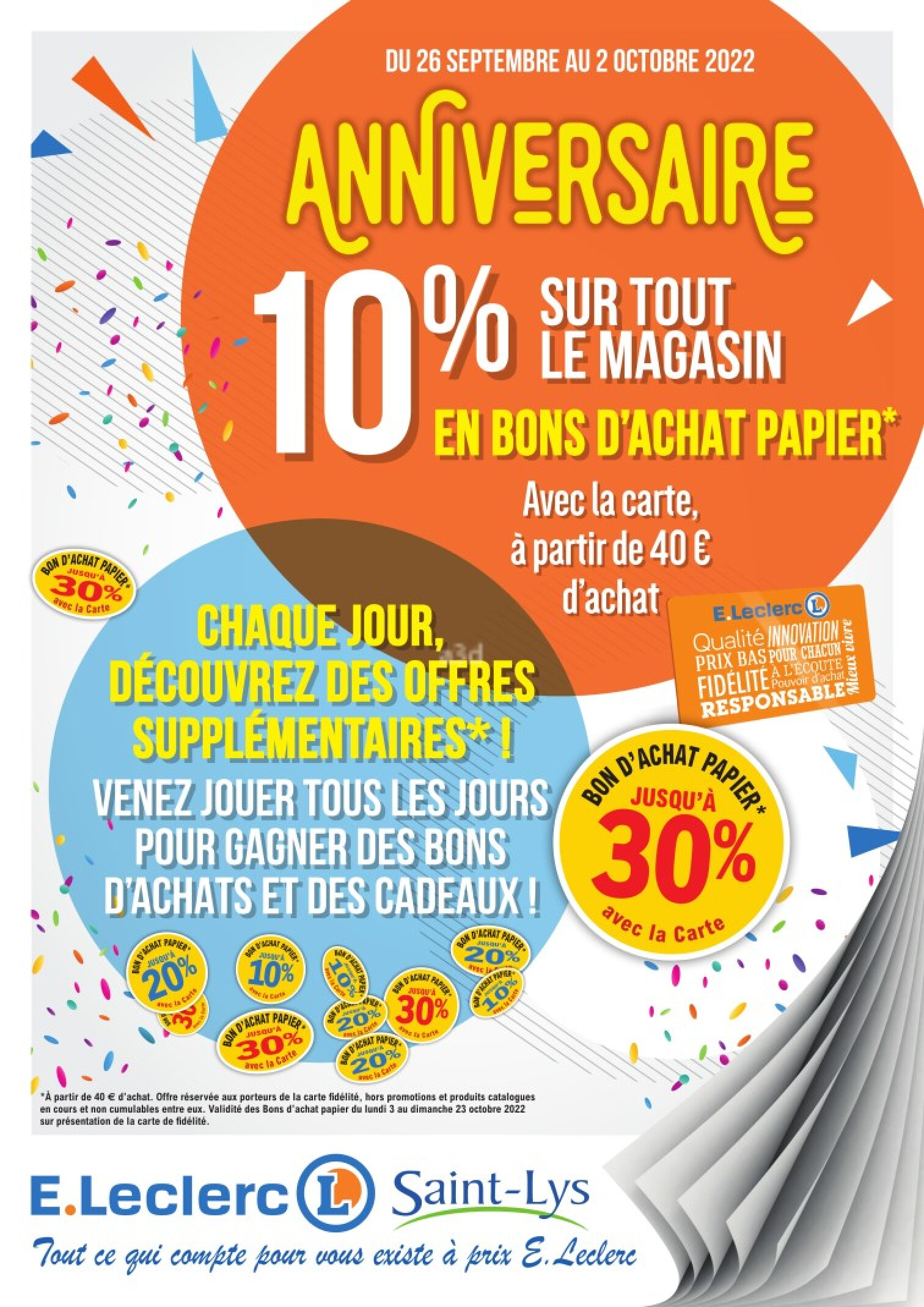 E. LECLERC - Anniversaire 10% sur tout le magasin E. LECLERC - Anniversaire 10% sur tout le magasin