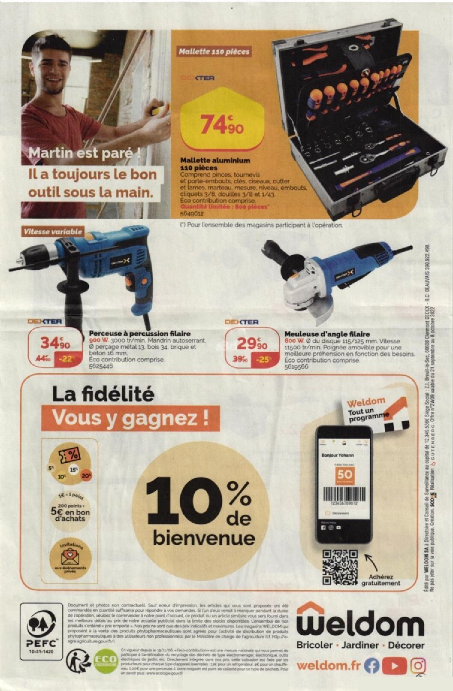 WELDOM - C'est l'automne ! faites entrer la chaleur a prix douillets.