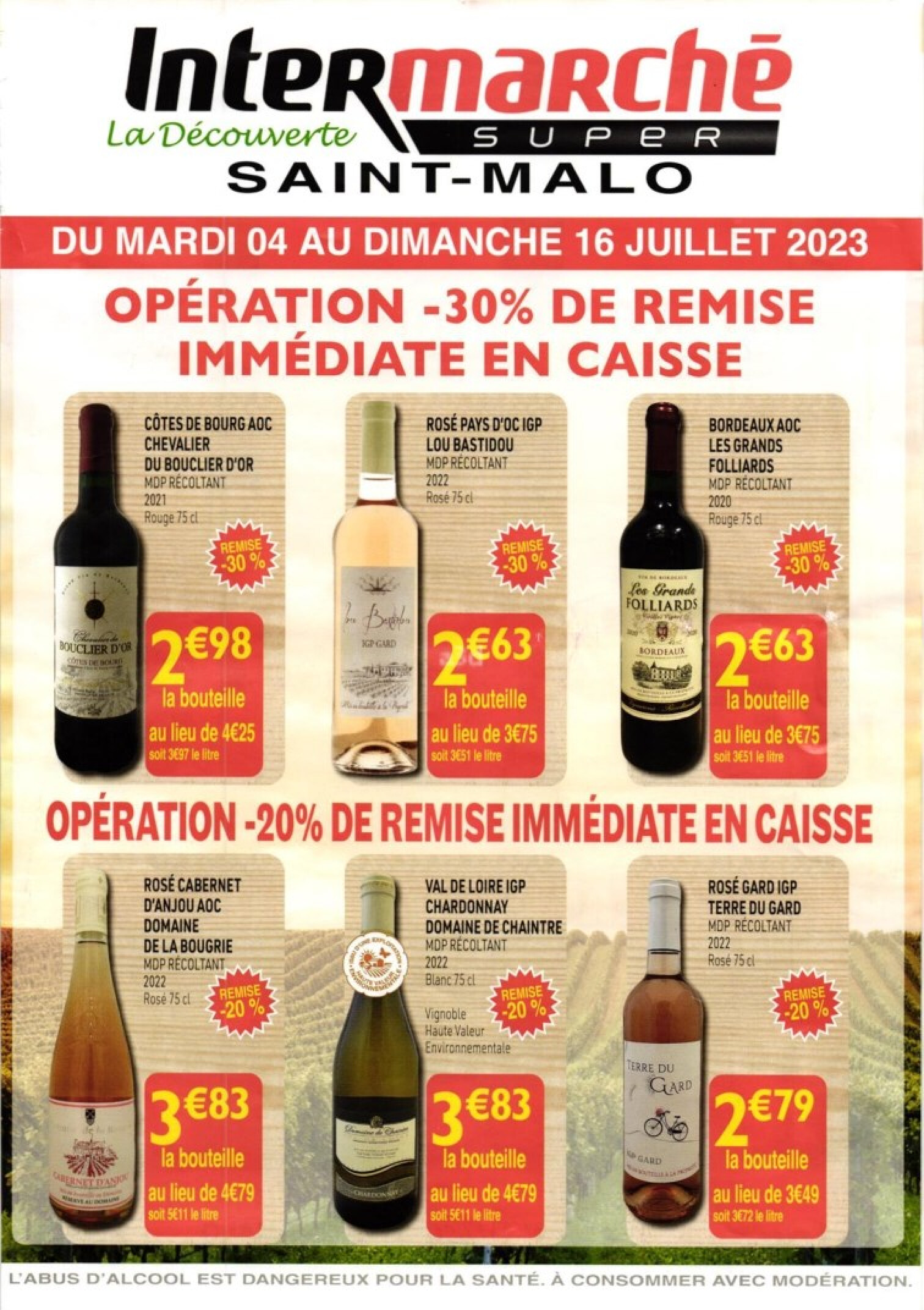 INTERMARCHE - Operation -30% de remise immediate en caisse
