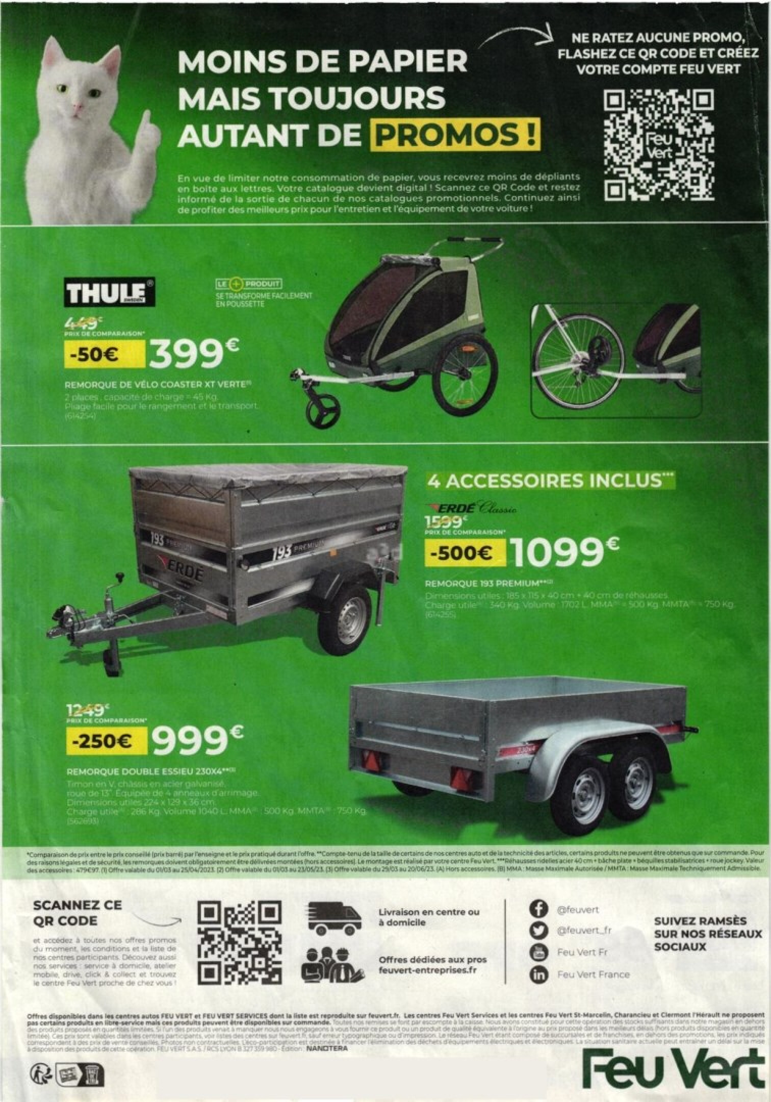 FEU VERT - Super pouvoir du chat -30% sur le 2eme pneu