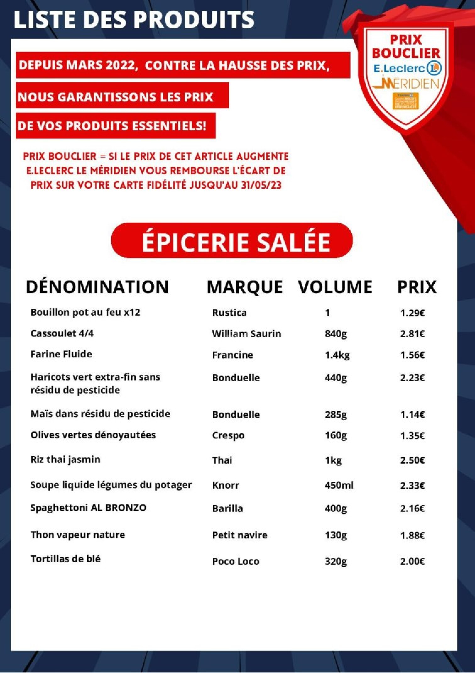 E. LECLERC - Liste des produits (web)