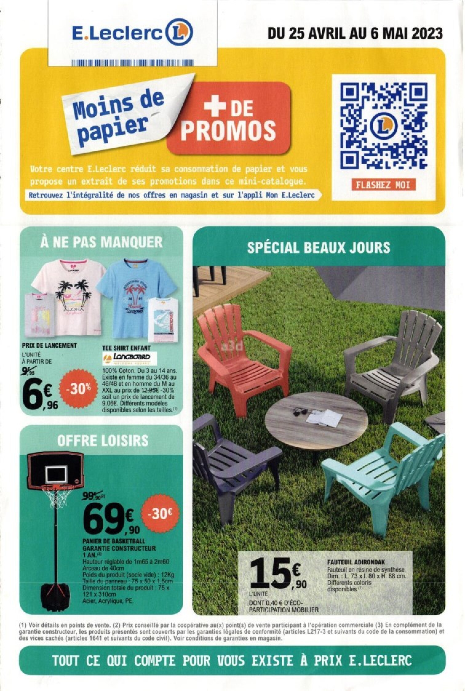 E. LECLERC - Special beaux jours - moins de papier + de promos