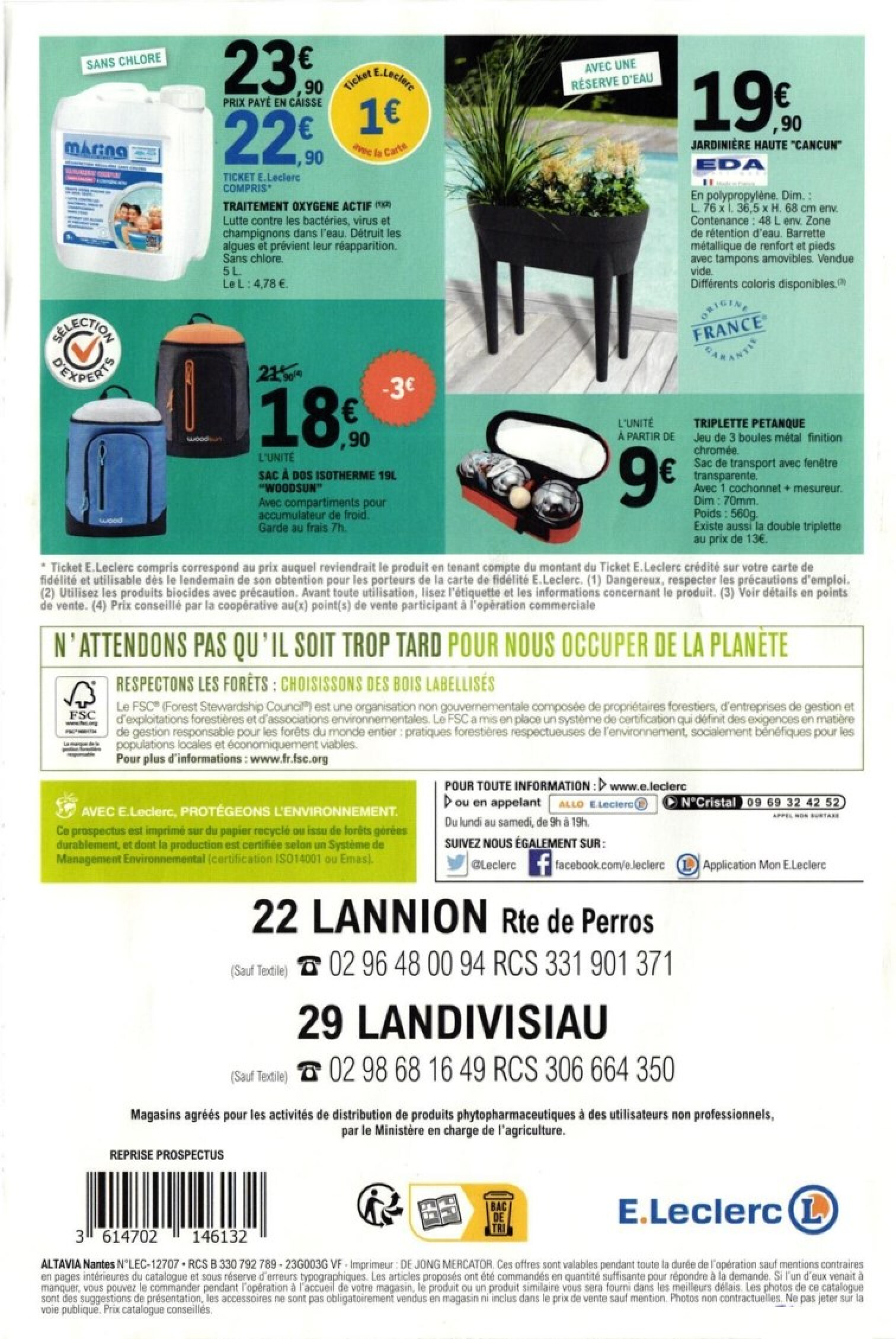 E. LECLERC - Special beaux jours - moins de papier + de promos